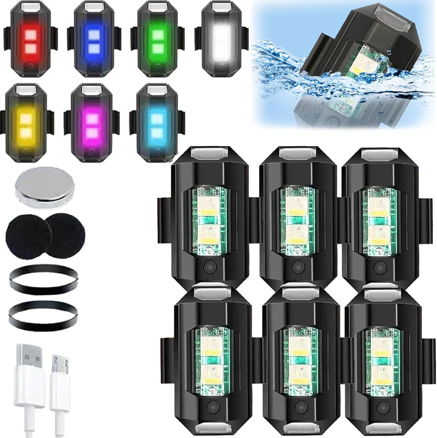 Amazon.com: Led Anti-Collision Lights No Controller,7 Colors Led ...