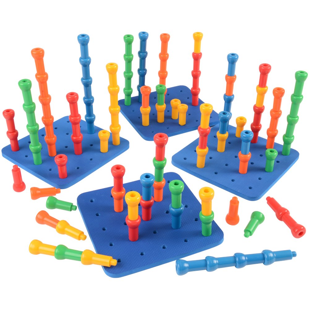 Amazon.com: Constructive Playthings CPX-438 Giant Pegboard Set with 4 ...
