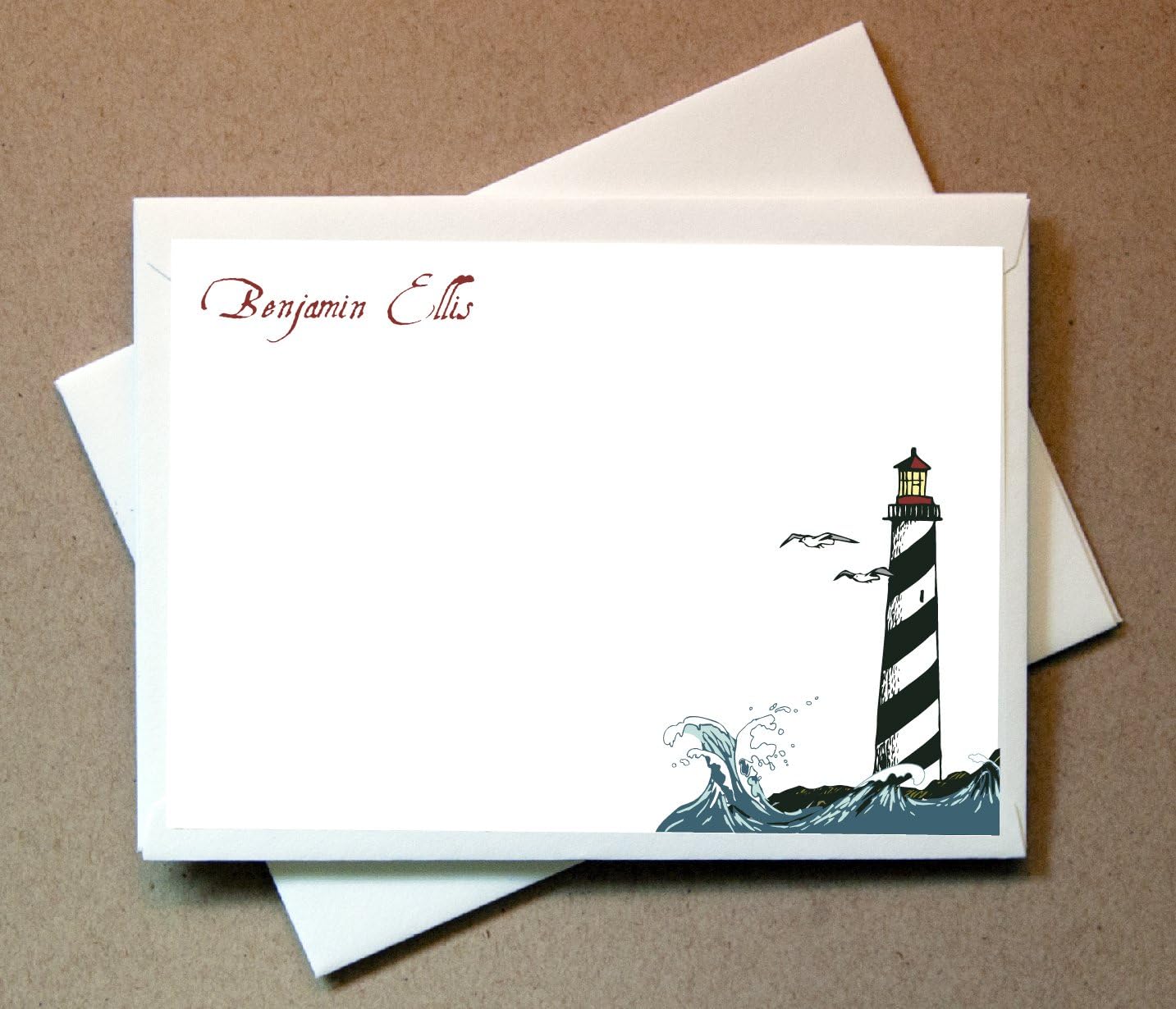 Amazon.com : Personalized Gifts - Lighthouse Note Cards (40 Non ...