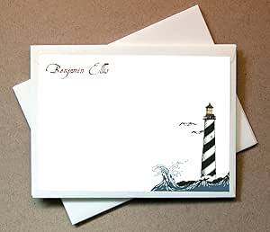 Amazon.com : Personalized Gifts - Lighthouse Note Cards (40 Non ...