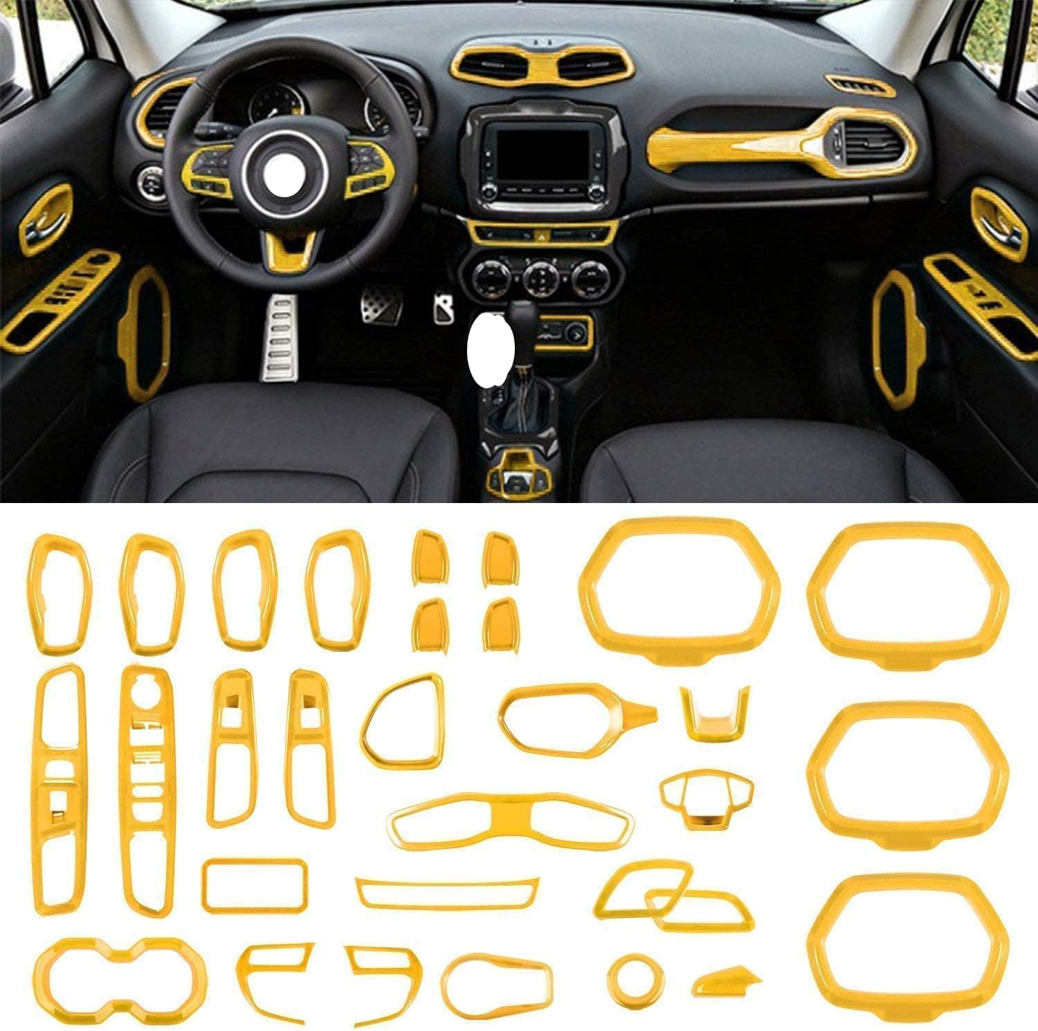 Amazon.com: Toworldit 31Pcs/Set ABS Interior Accessories Dashboard ...