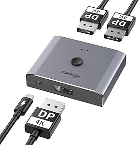 Displayport Switch 4K Splitter, Bidirectional Displayport Switcher 2in ...