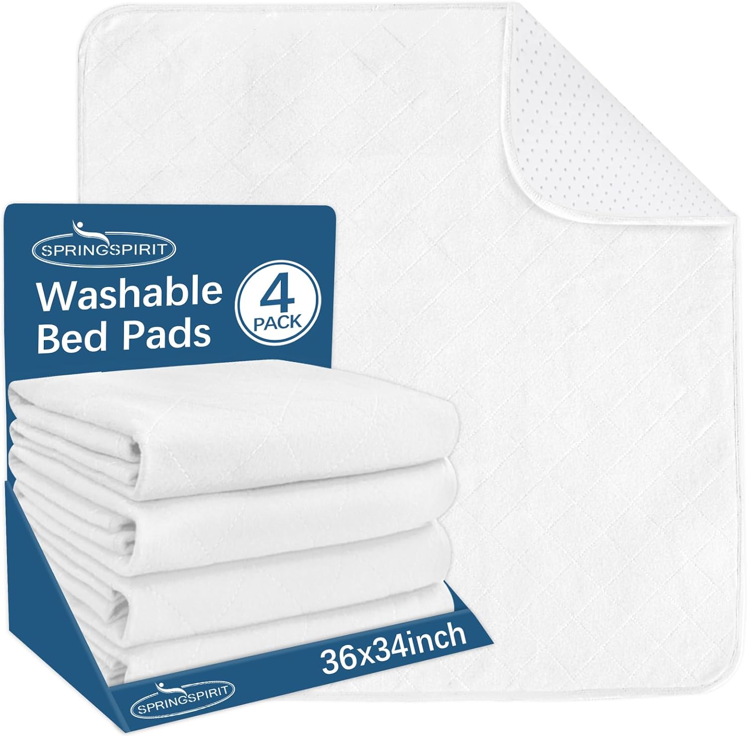 Amazon.com: Waterproof Incontinence Bed Pads 34'' x 36'' (Pack of 4), Washable Underpad Chuck ...