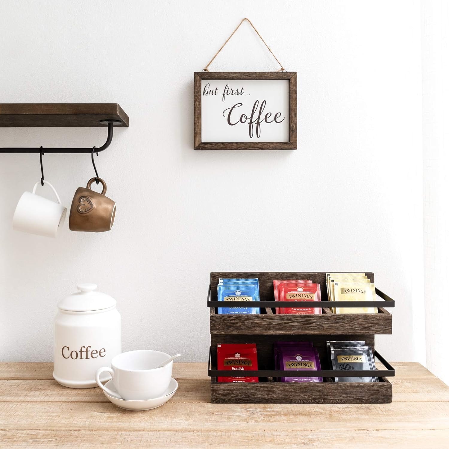 Amazon.com: Mkono Tea Bag Organizer and Coffee Signs Decor, 2 Tier ...