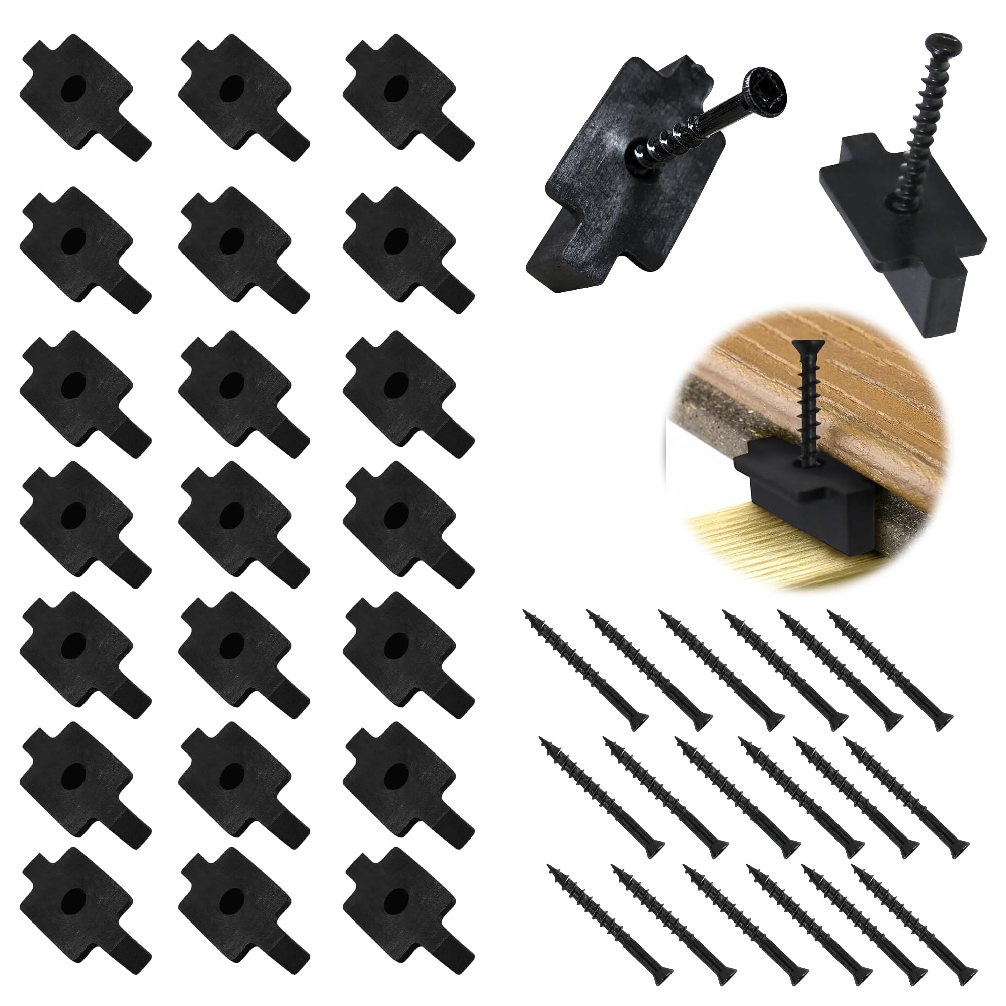 500pcs Hidden Deck Fasteners Hidden Fastener Deck Clips Universal Nylon ...