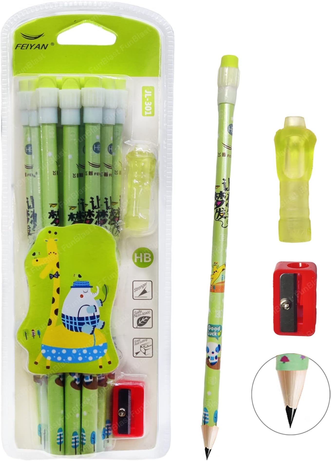 FunBlast Stylish Pencils Stationary Kit – Kawaii Pencils Set with ...