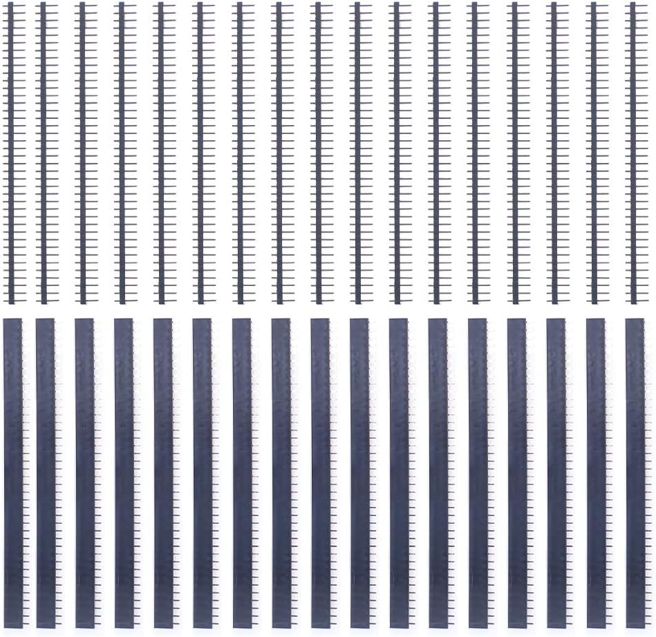 60 Pcs 2.54mm Pin Headers, 40 Pin 2.54mm Droit Simple Connecteur d'en ...