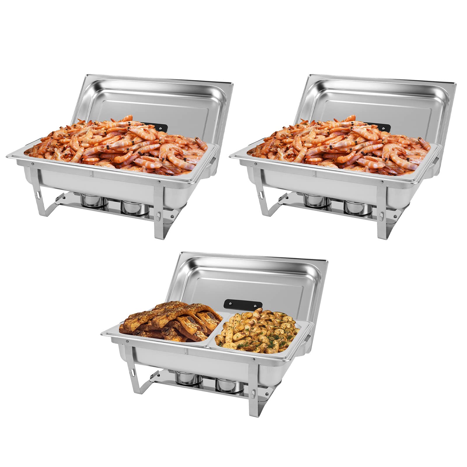 Restlrious Chafing Dish Buffet Set Stainless Steel 8 QT Foldable ...