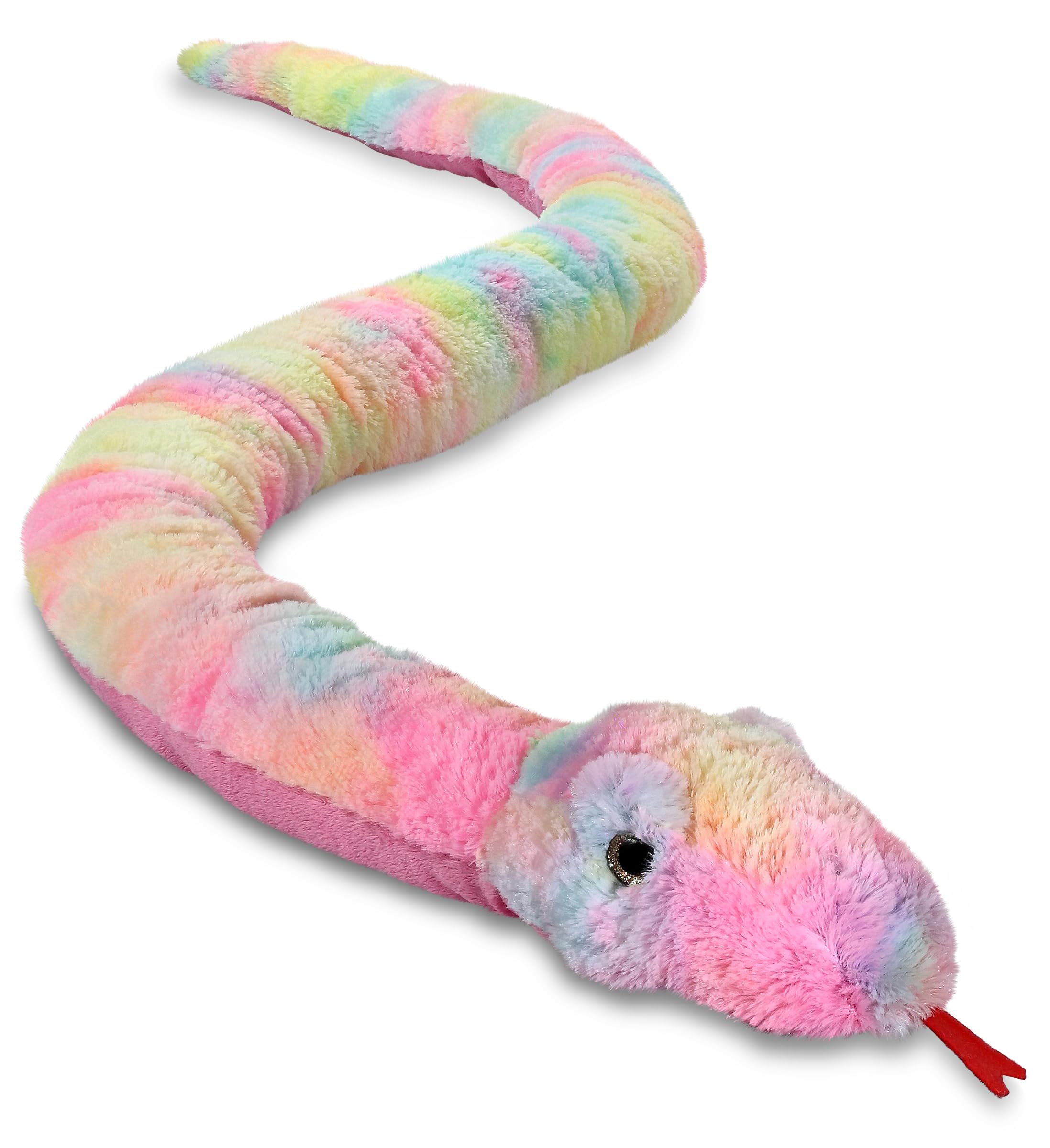 Amazon.com: DolliBu Rainbow Tie-Dye Snake Stuffed Animal - Huggable ...