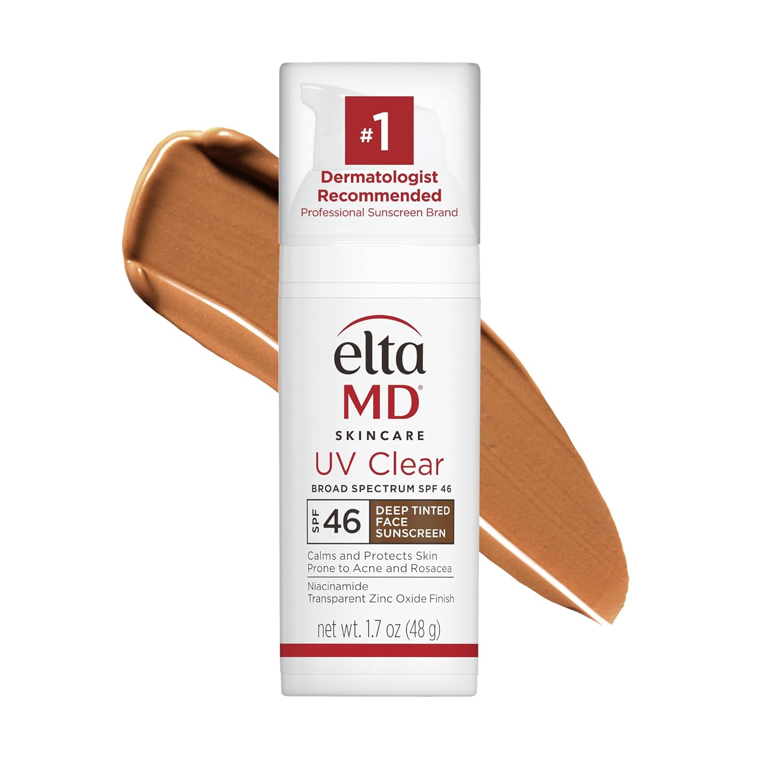 Amazon.com: EltaMD UV Clear Deep Tint Face Sunscreen, SPF 46 Tinted Sunscreen with Zinc Oxide ...