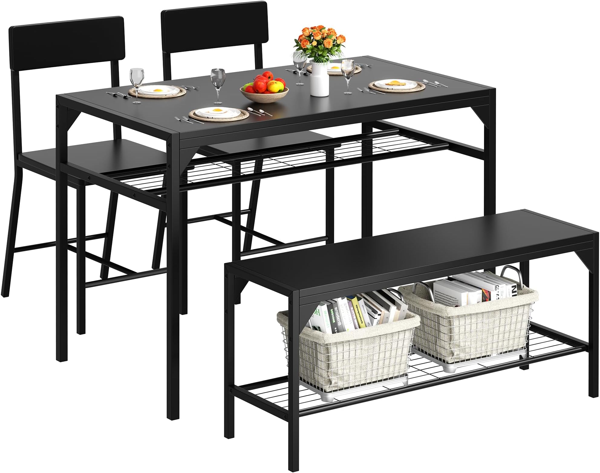 Amazon.com - Shintenchi Kitchen Table Chairs Set of 4, Dining Table Set ...