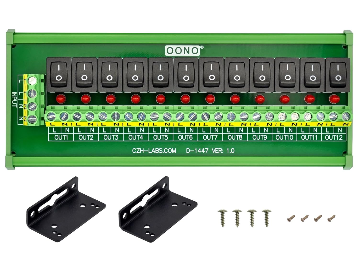 Amazon.com: Wall Mount 12 Channel Rocker Switch AC 115V 230V Power ...