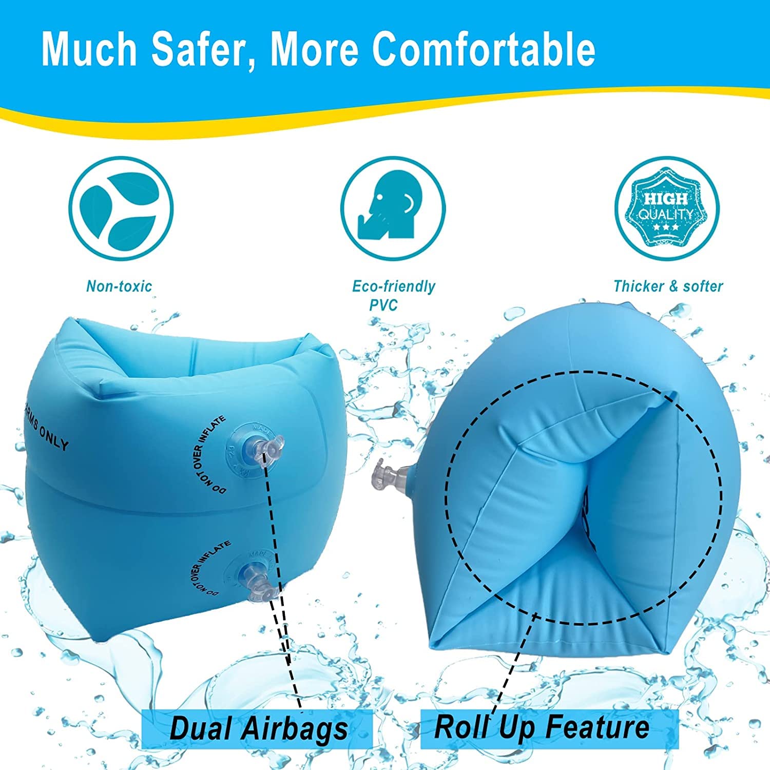 Children Adult Swim Floats 2-4 Pcs Inflatable Arm Floaties - Swimming ...