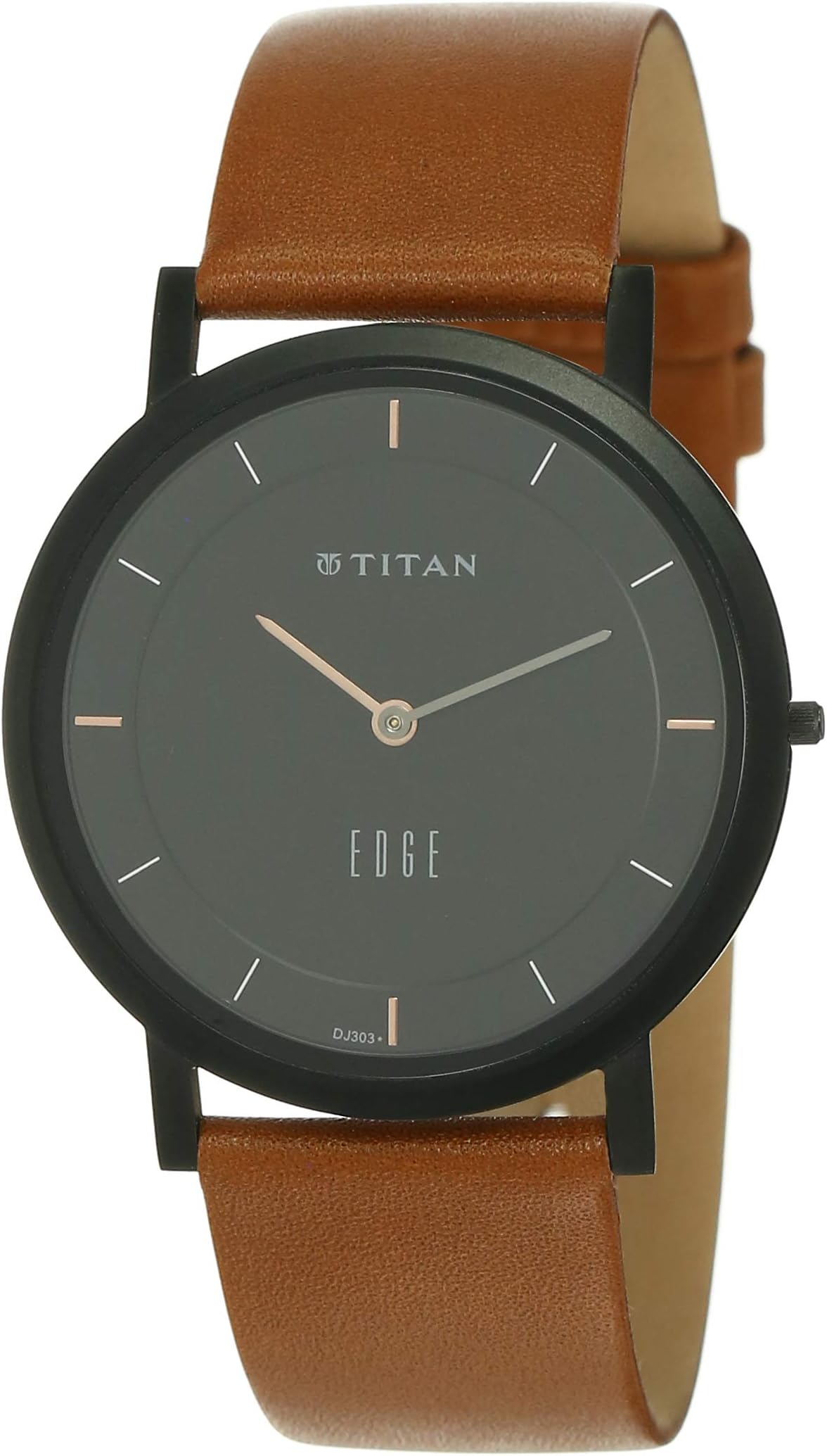 EDGE Titan Quartz Analog Black Dial Black Stainless Steel Strap Watch ...