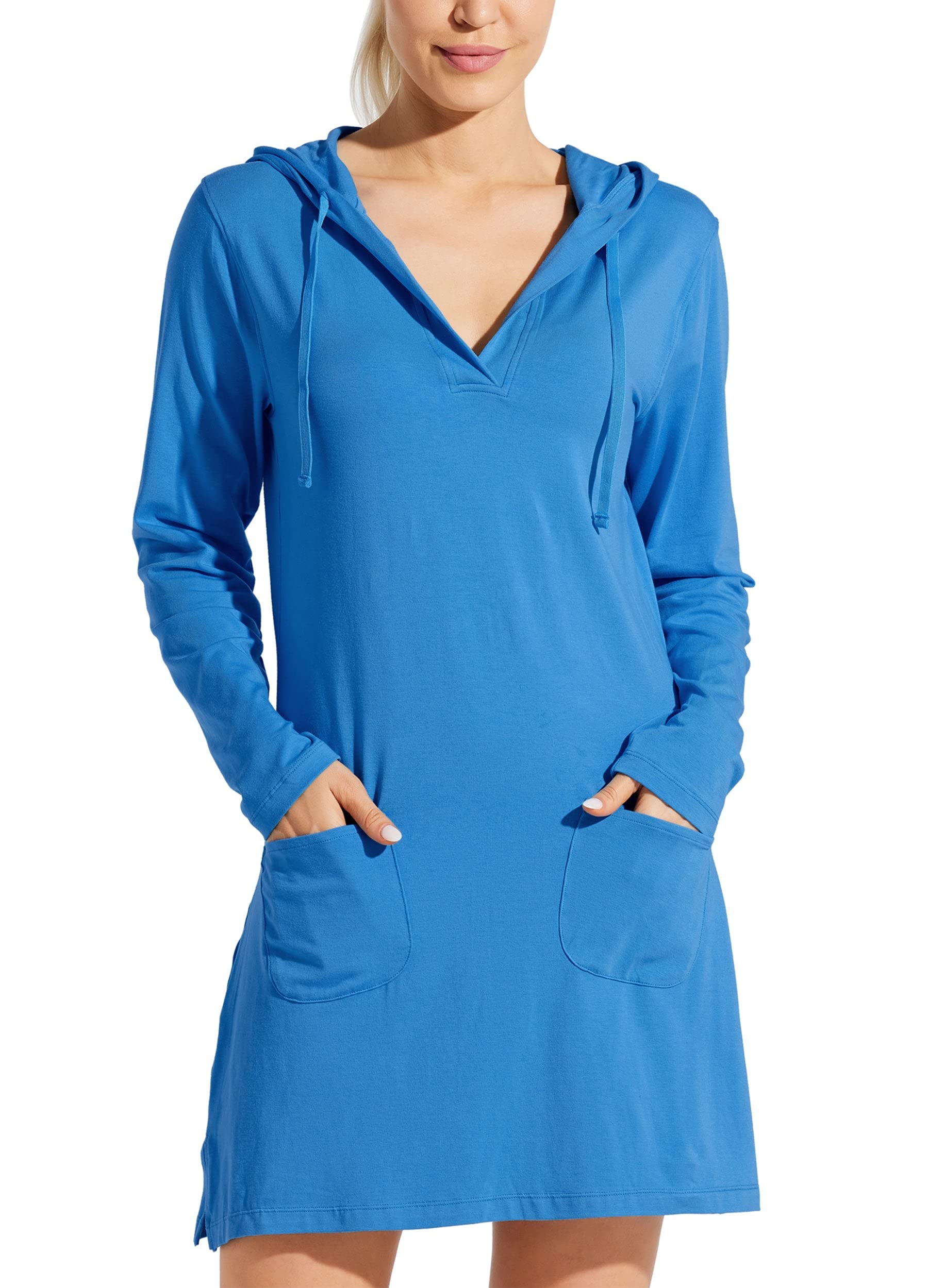 Snapklik.com : Willit Womens Long Sleeve Cotton Swim Cover Up UPF 50 ...