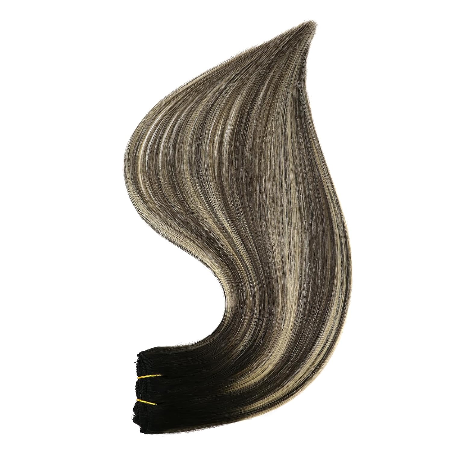 Full Shine – Extensiones de cabello humano Remy con clip, color negro ...