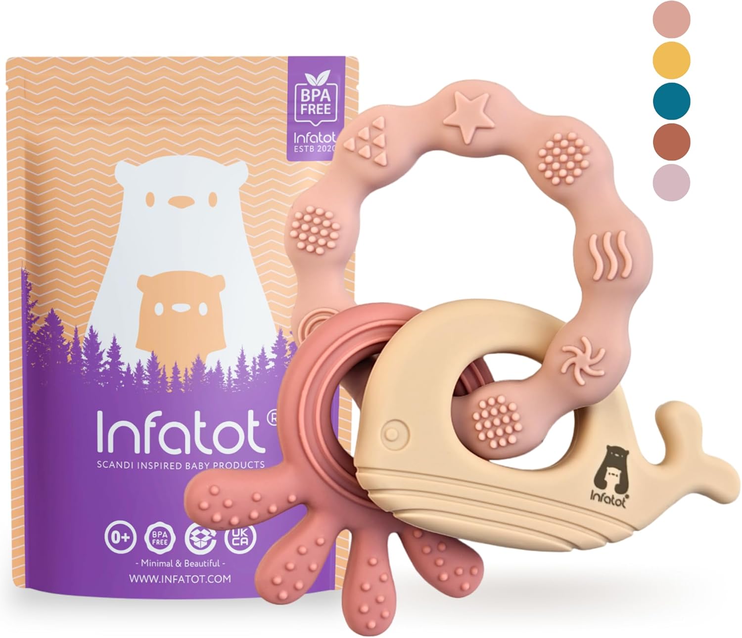 Infatot® Silicone Teether Toys for Babies 0-6 Months – Whale Octo ...