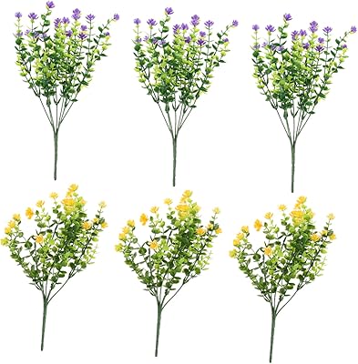 Amazon.com: WILLBOND 12 Bundles Artificial Flowers Outdoor Artificial ...