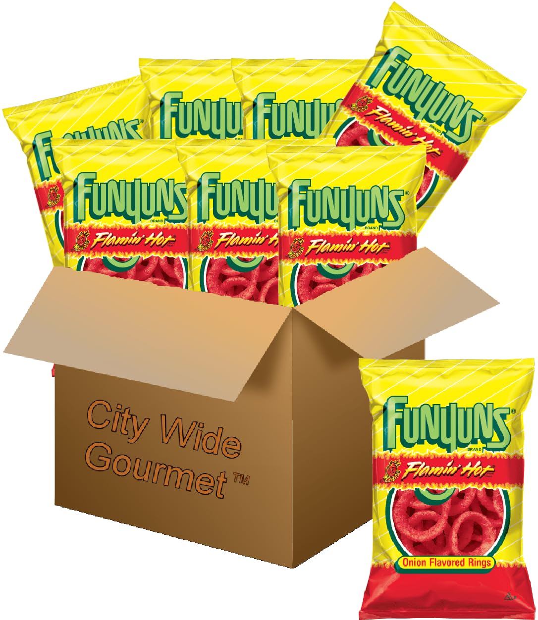 Amazon.com: Funyun's Flamin" Hot Onion Flavored Rings, 1.25 ounce bags ...