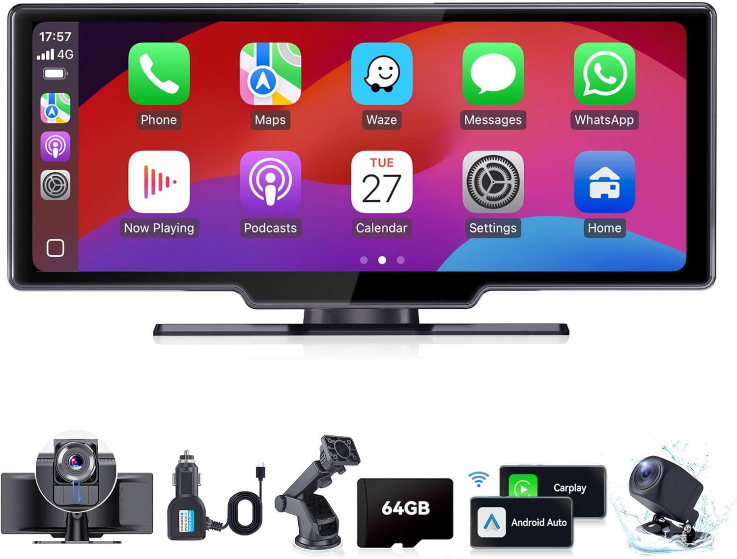 Amazon.com: Portable Apple Carplay Screen for Car, 10.26" Pro Max Touch ...