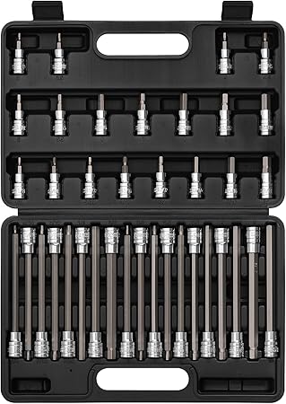 EMENTOL 38PCS 3/8" Drive Hex Bit Socket Set, CR-V, S2 Steel, SAE/Metric ...