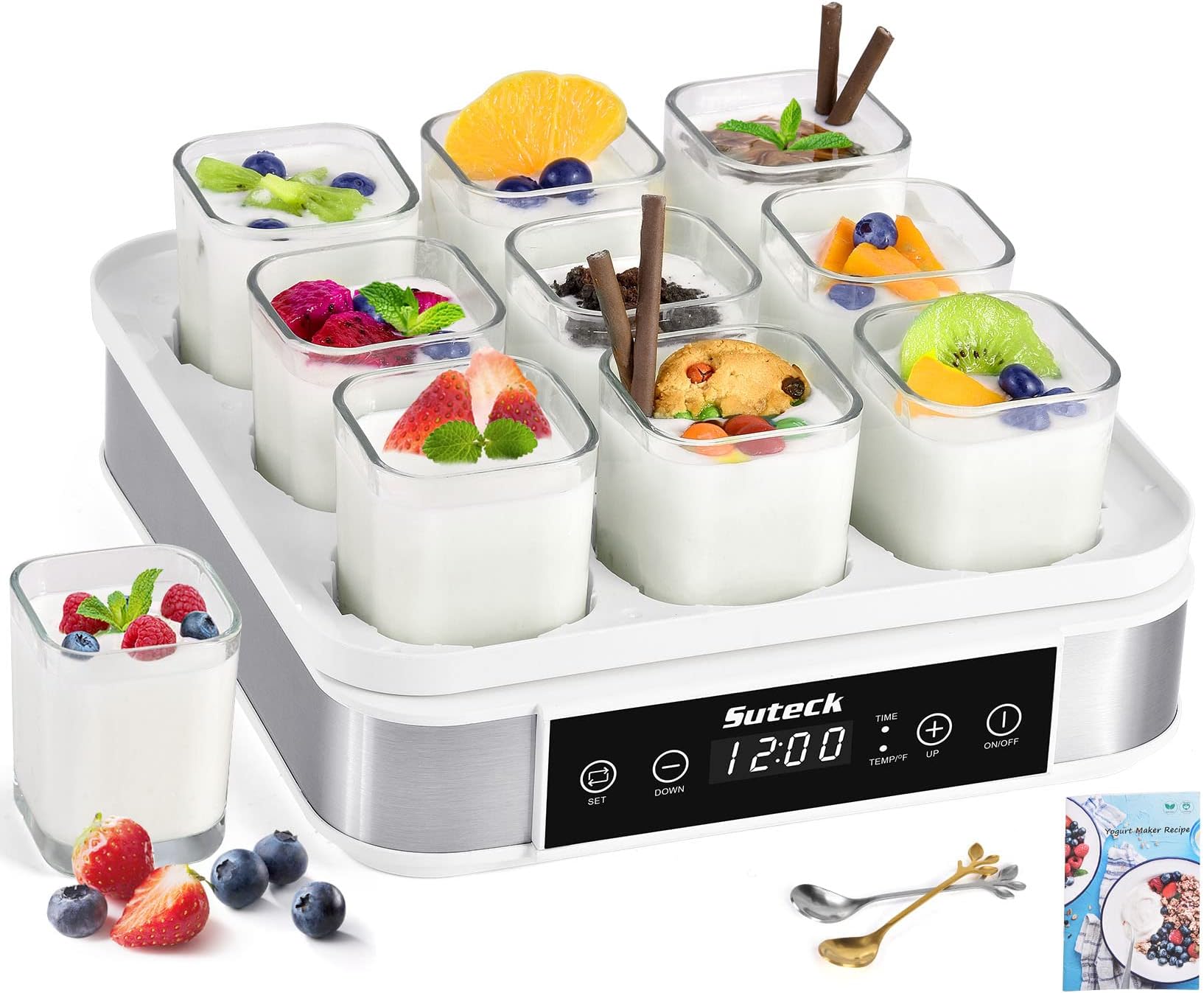 Amazon.com: Suteck Yogurt Maker, Greek Yogurt Maker with Temperature ...