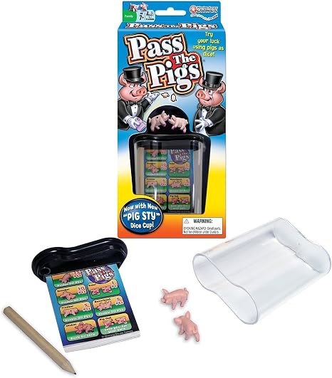 Amazon.com: Big Game Toys~Classic Pass The Pigs Party Game Pig Sty Dice ...