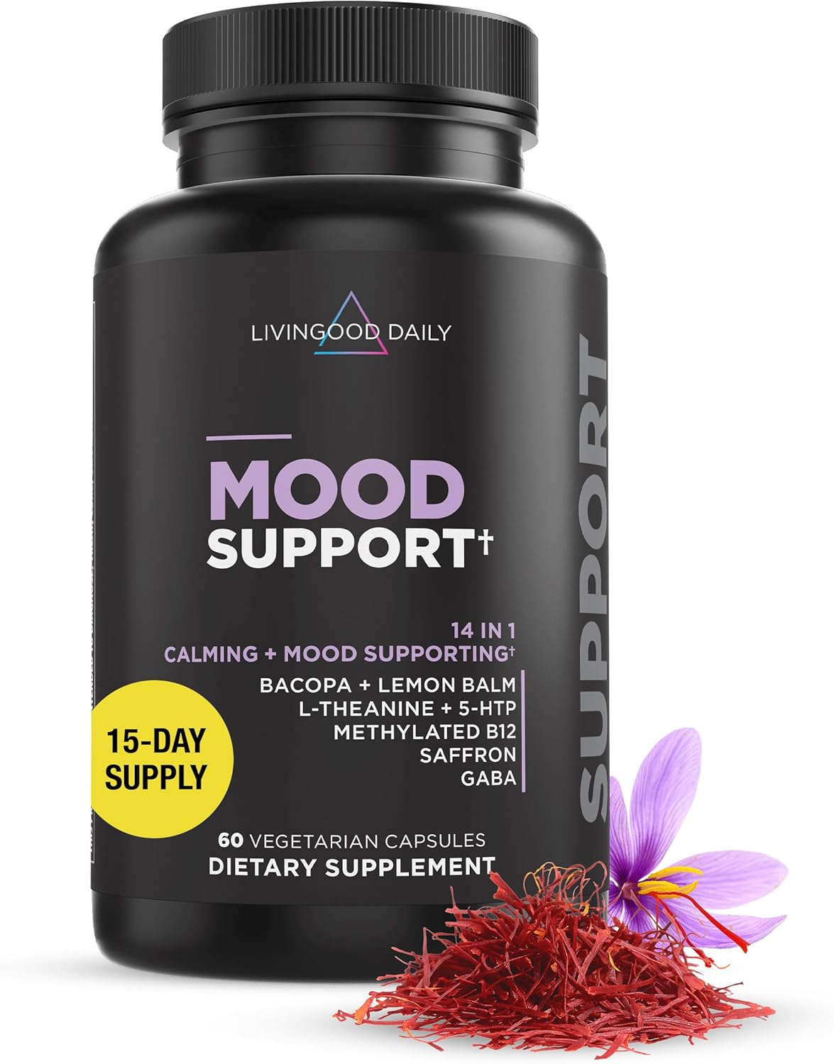Amazon.com: Livingood Daily Mood Support Supplement, 60 Vegetarian ...