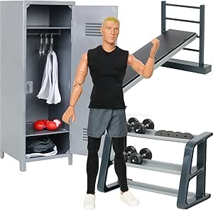 Click N' Play Fitness Action Figure Doll Set for Kids with Dumbbells ...