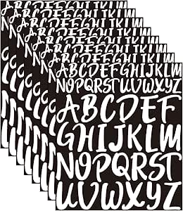 8 Sheets Letter Stickers,Self Adhesive Alphabet Stickers Kit,Uppercase ...