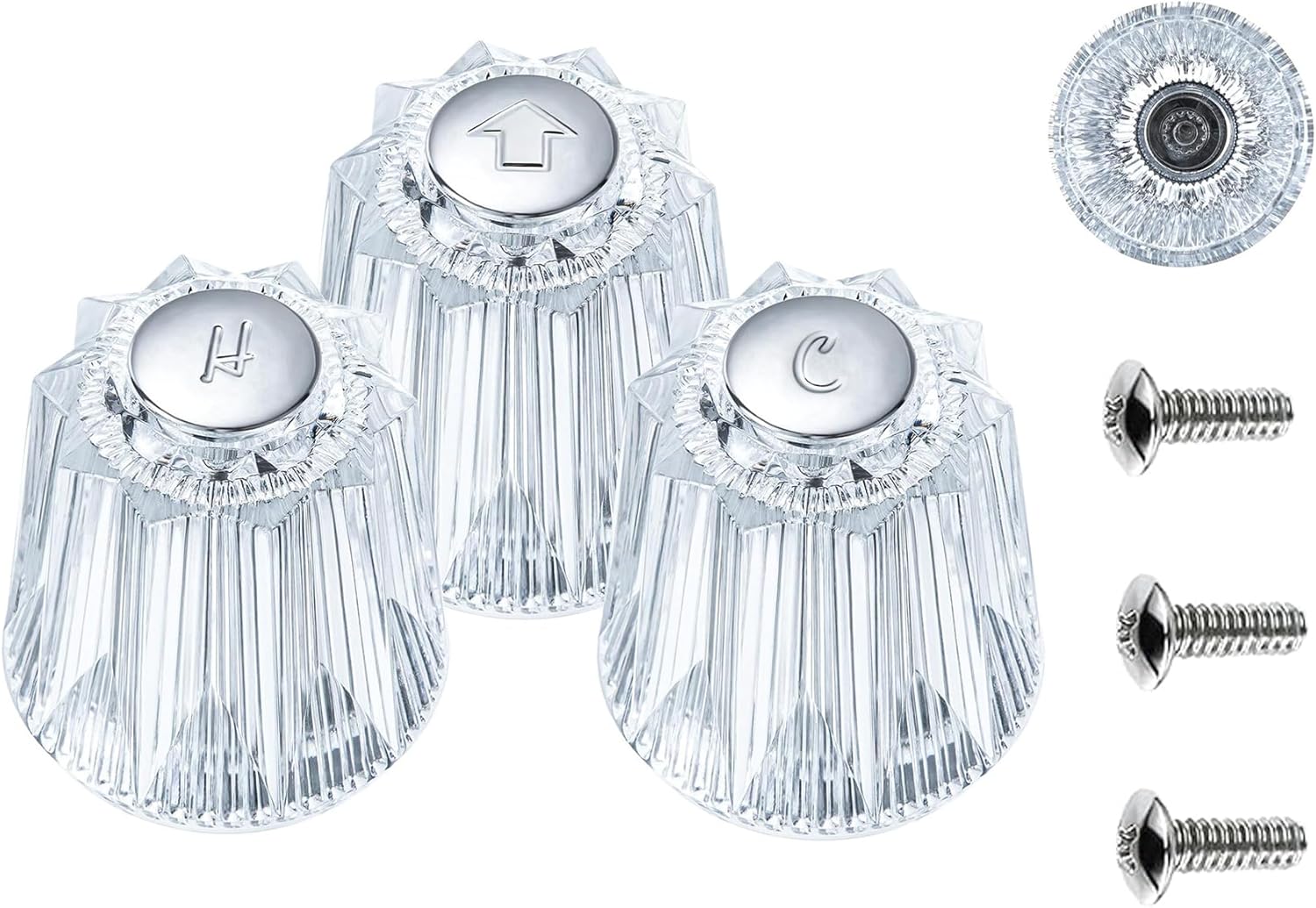 Fvokle Shower Knobs 3 Piece Replacement Compatible with Price Pfister ...