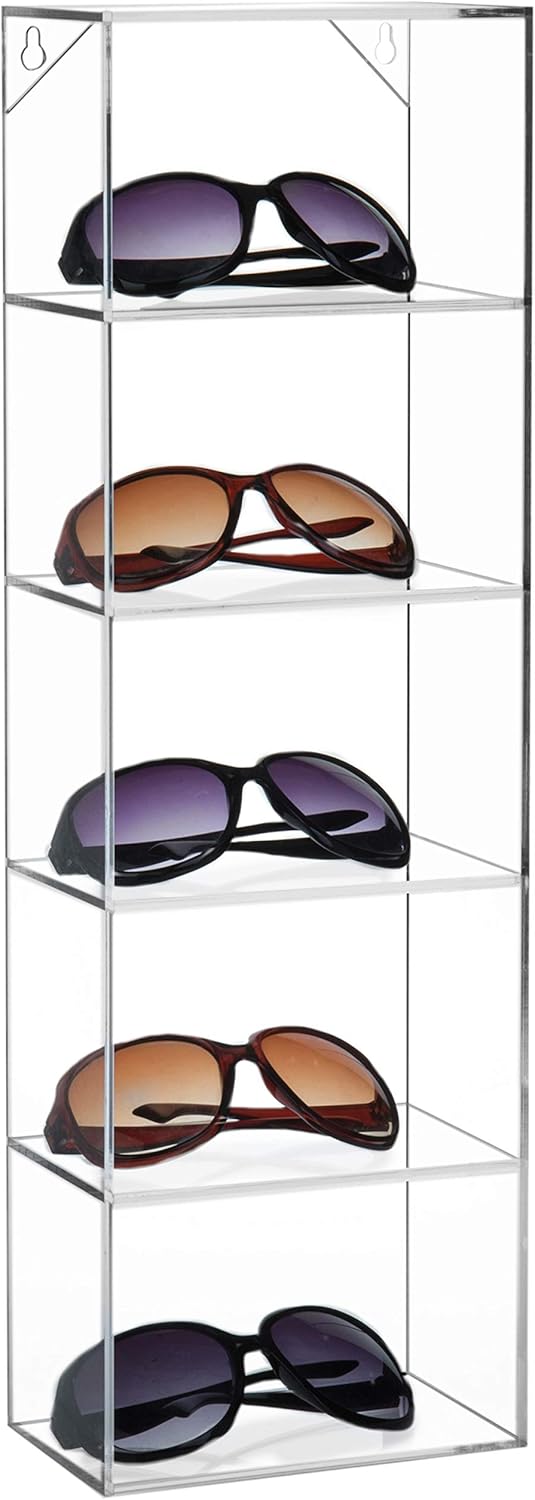 Amazon.com: Modern 22 inch Clear Acrylic Wall Mounted 5 Slot Sunglasses ...