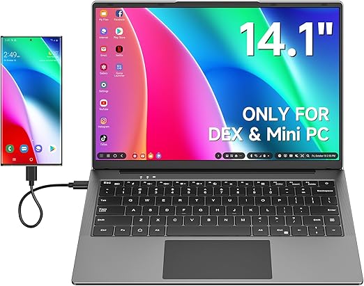 Amazon.com: Portable Monitor with Keyboard, 14.1Inch Lapdock Monitor ...