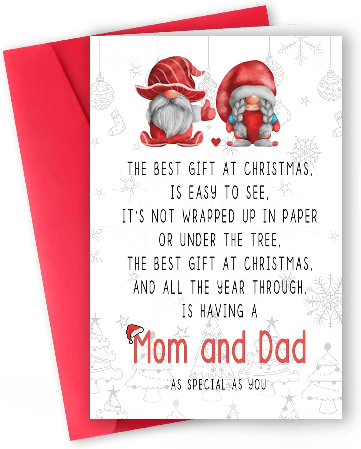 Amazon.com: ICOOLYI Christmas Card for Mom and Dad, Heartfelt Holiday ...
