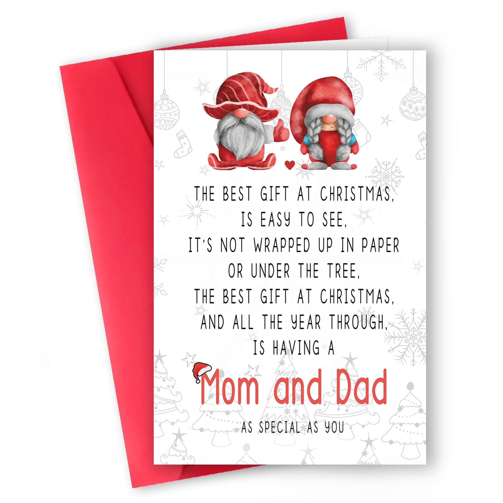Amazon.com: ICOOLYI Christmas Card for Mom and Dad, Heartfelt Holiday ...
