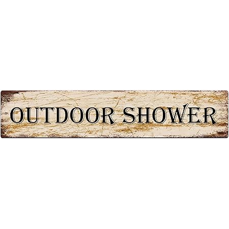 Amazon.com: Outdoor Shower Beach Sign, Beach House Metal Sign - 4 x 18 ...