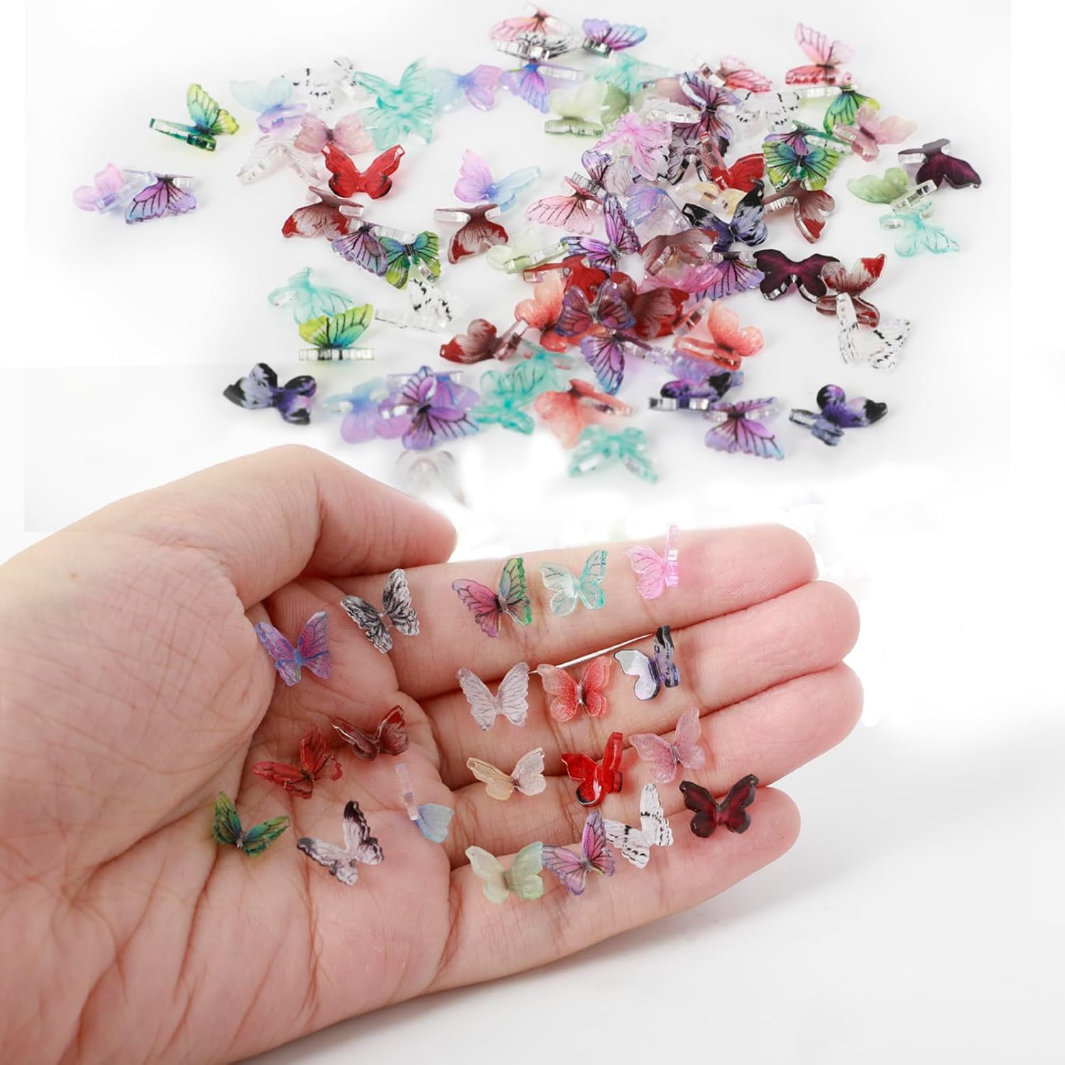 Amazon.com: 100 Mini Resin Butterflies, Colorful Miniature Butterflies ...