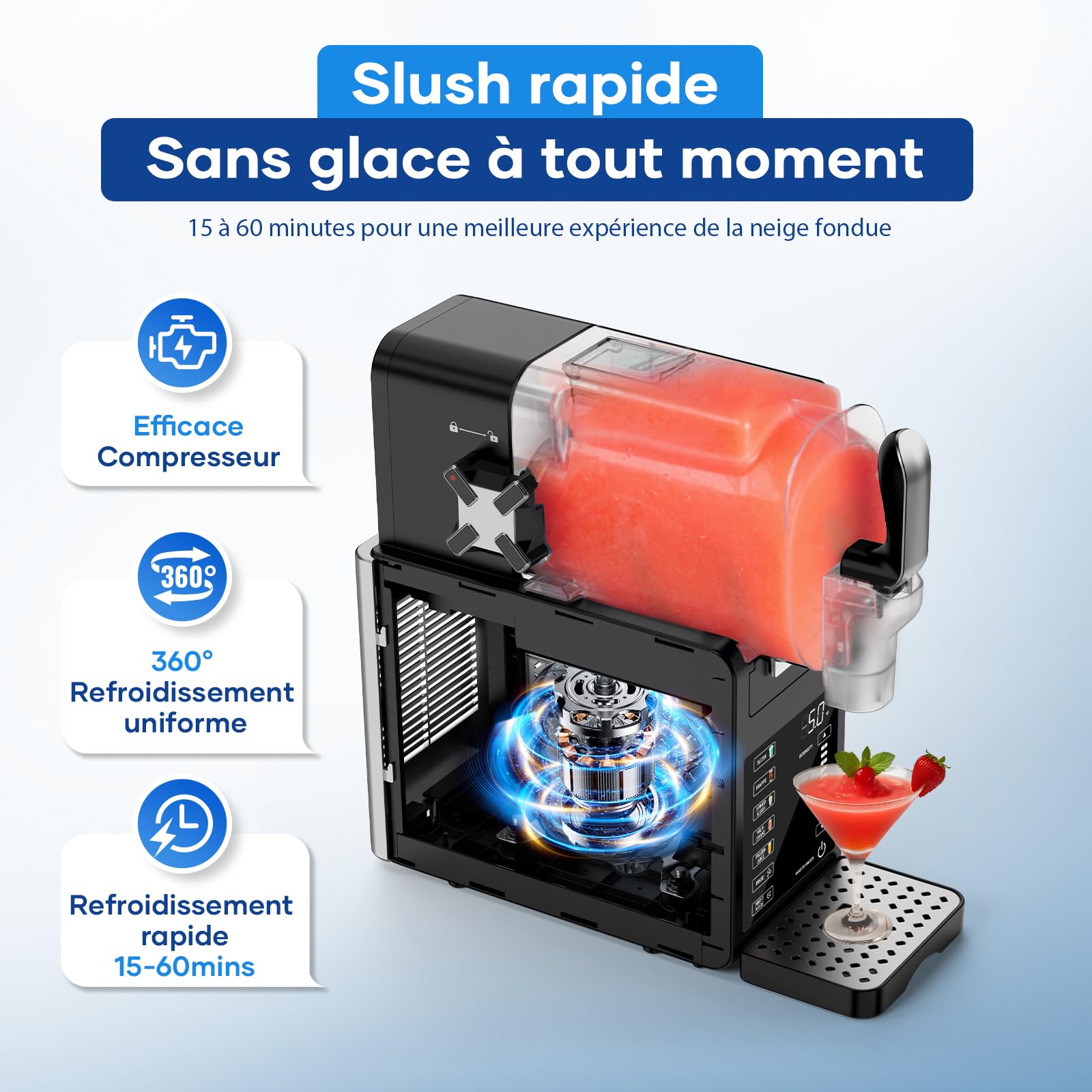 Machine Cocktails Automatique Machine à Slushie AURISWELL - 2,5L - 6 ...