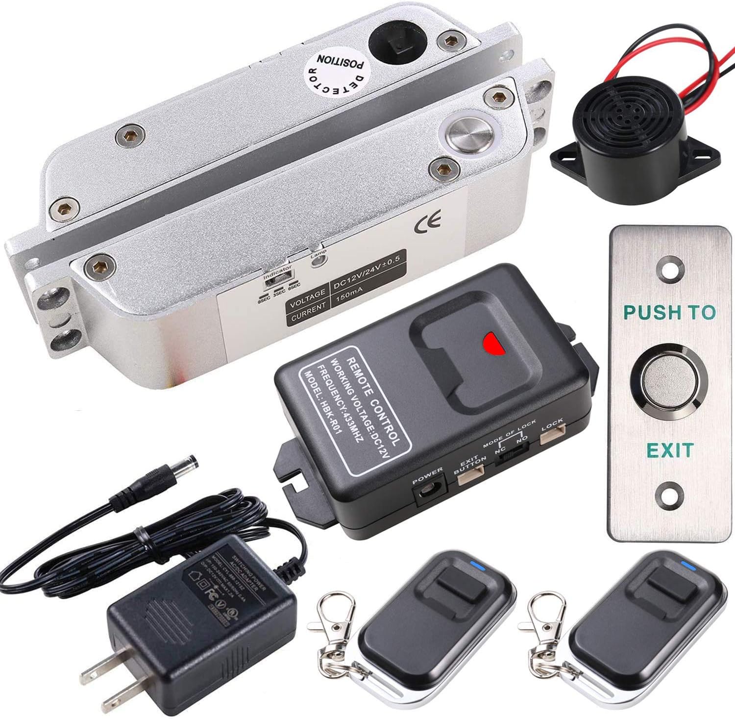 UHPPOTE Door Access Control Kit with Electric Drop Bolt Lock Remote ...