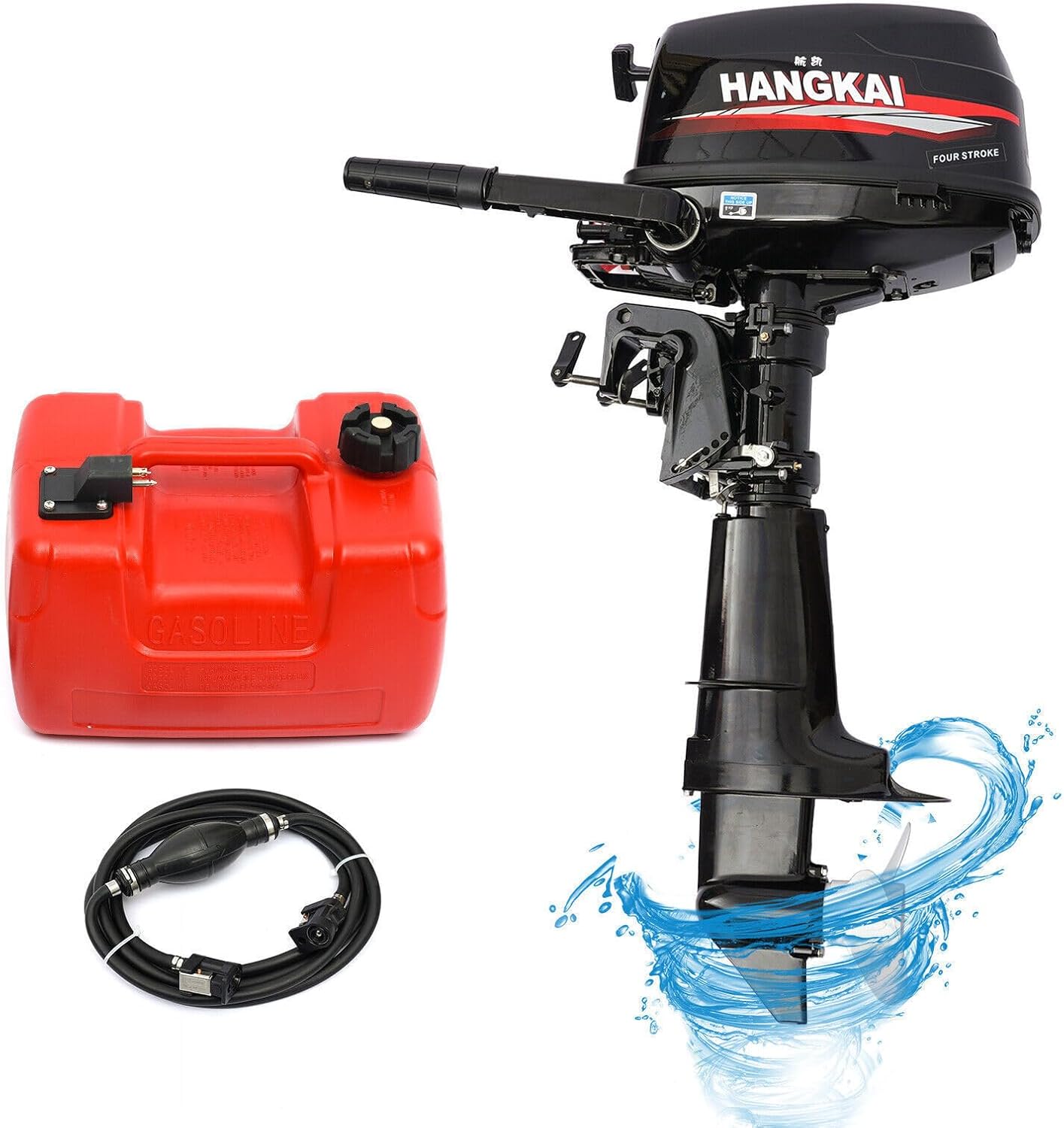 Amazon.com: HANGKAI 4 Stroke 6.5HP Outboard Motor, 123CC Short Shaft Heavy Duty Fishing Boat ...