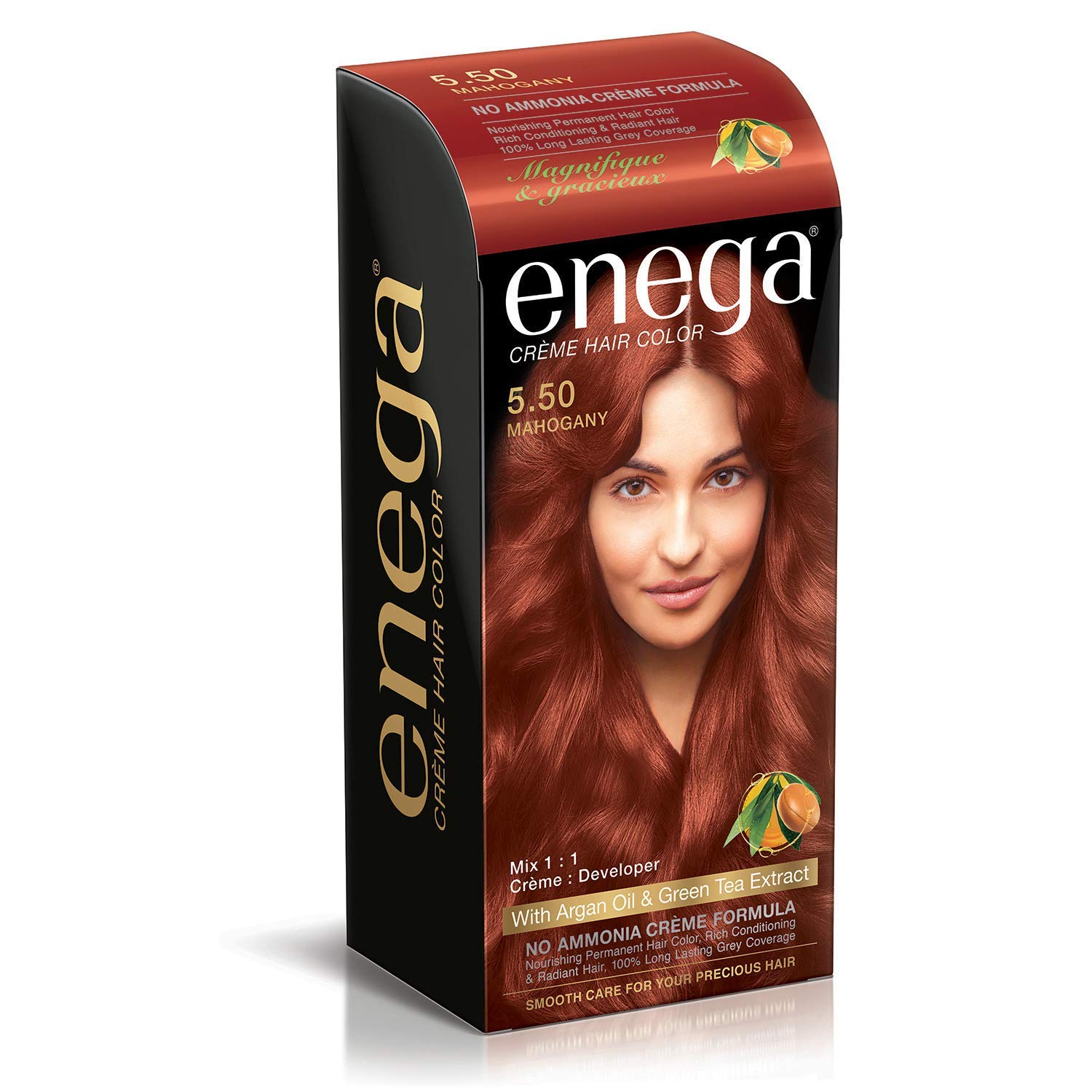 Enega No Ammonia Grey Coverage Long Lasting Creme Hair Color with Argan ...