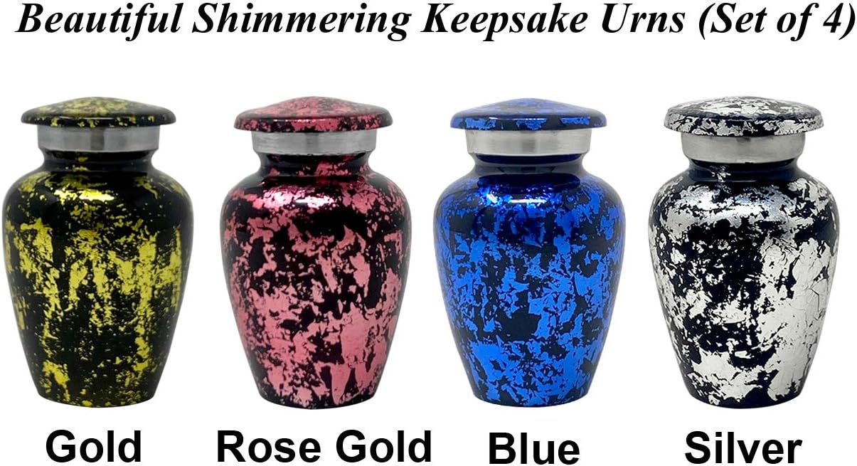 Handcrafted Forever Loved Shimmering Small Keepsake Urns for Ashes -Set ...