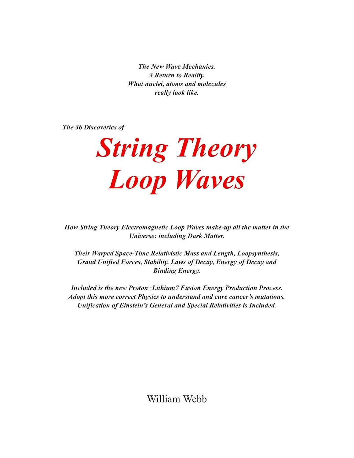 String Theory Loop Waves: The New Wave Mechanics. A Return to Reality ...