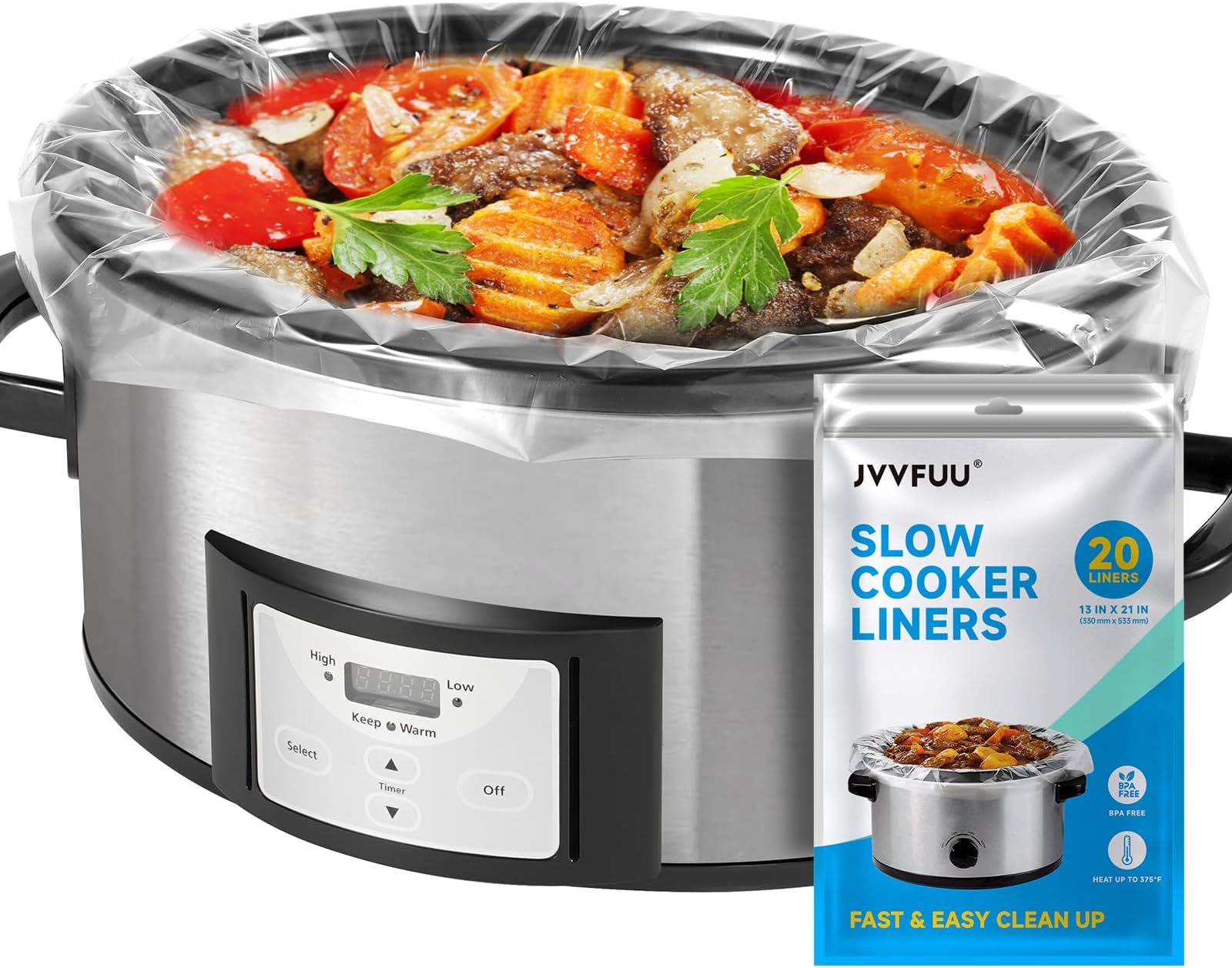 Amazon.com: Crock Pot 3-7 Quart Slow Cooker Clear Plastic Liners, 6 ...