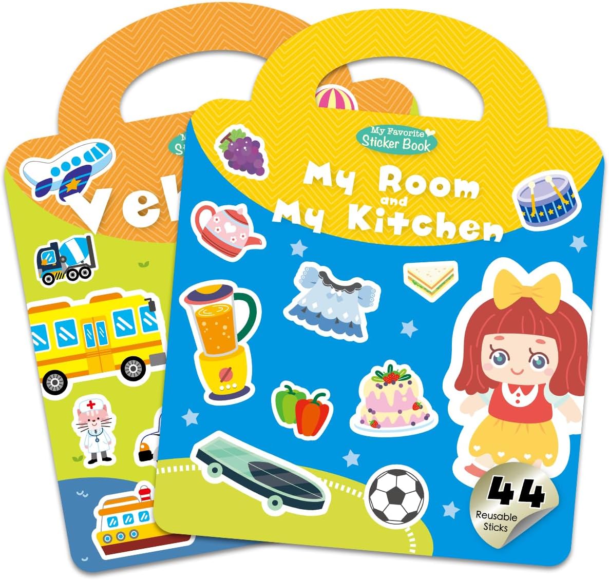 Amazon.com: JOYIN 3 Pcs Reusable Sticker Book-Reusable Make a Face ...