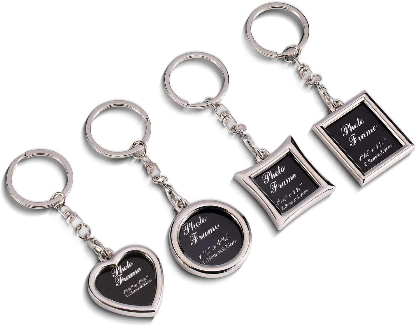 Yosoo 4Pcs Mini Creative Metal Alloy Insert Photo Picture Frame Keyring ...