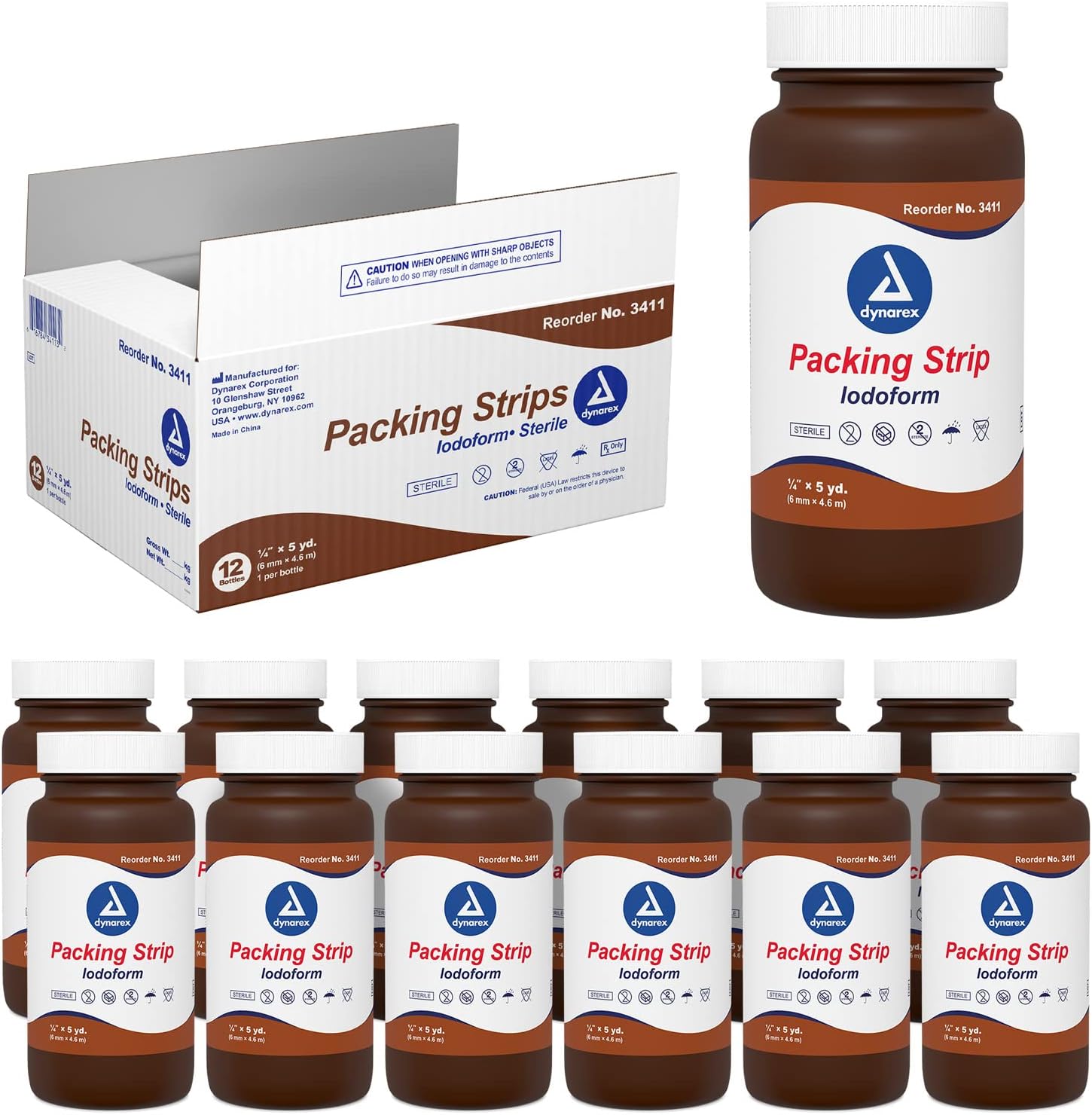 Amazon.com: Dynarex Iodoform Packing Strip, Sterile Wound Care, 100% ...