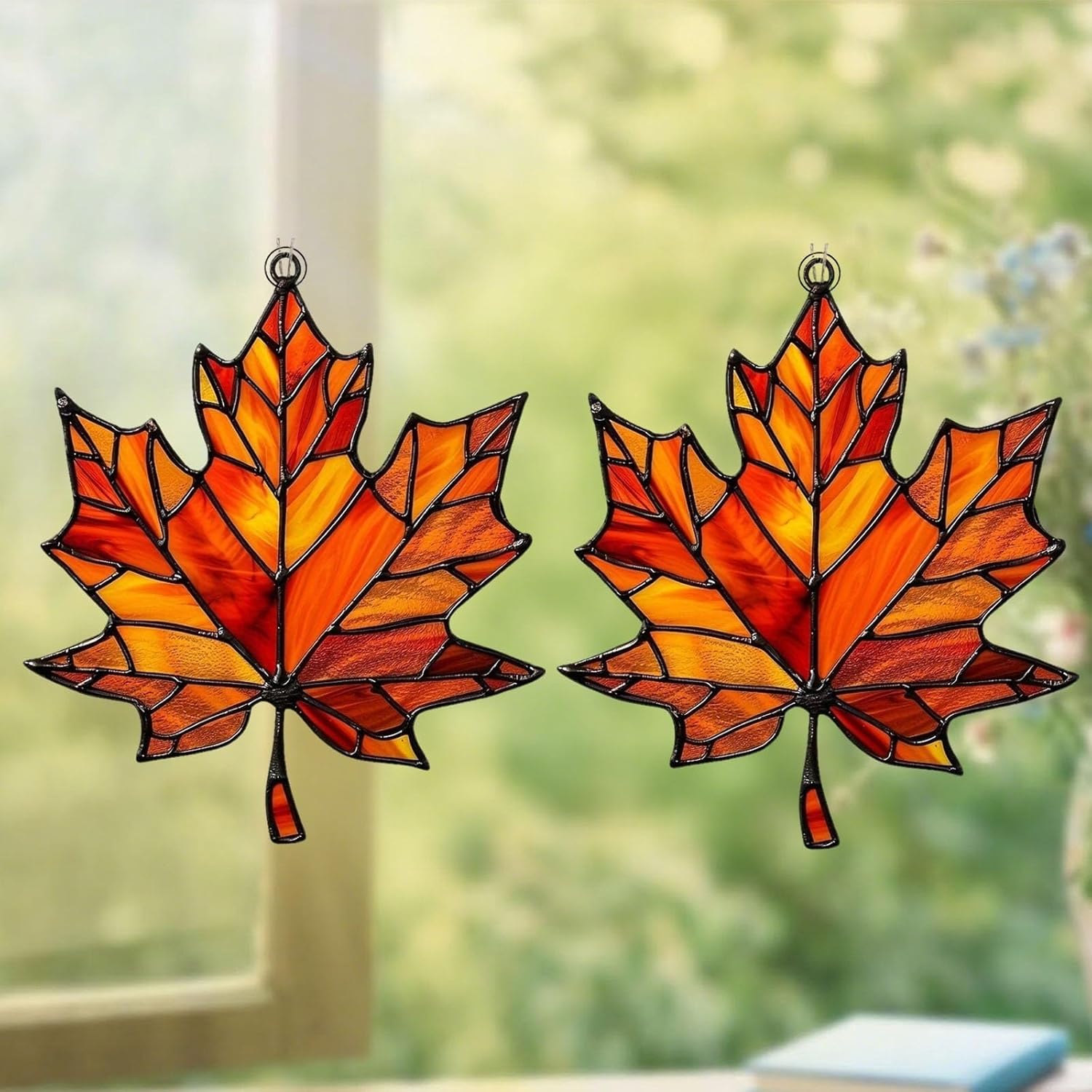 Amazon.com: Maple Leaf Suncatcher, Acrylic Maple Leaves Hanging ...