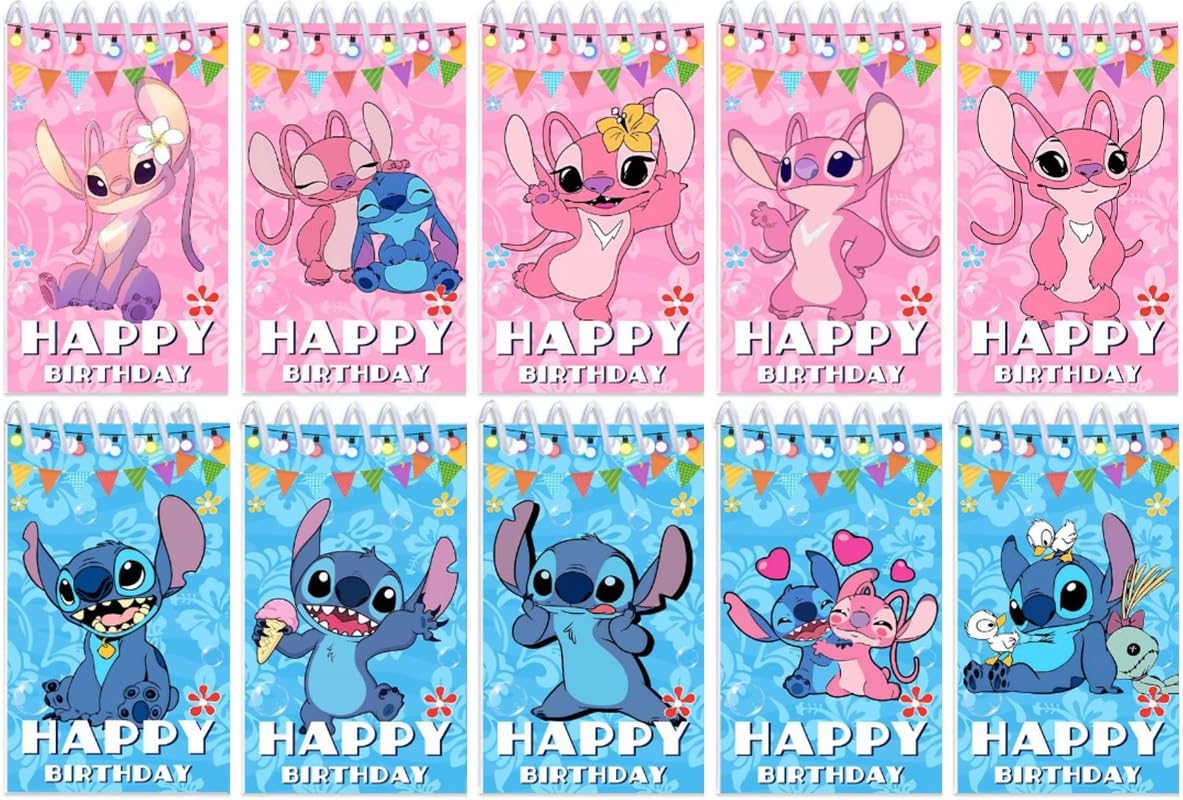 Amazon.com: TGECTP Stitch Party Supplies, 10Pcs Mini Notepads Stitch ...