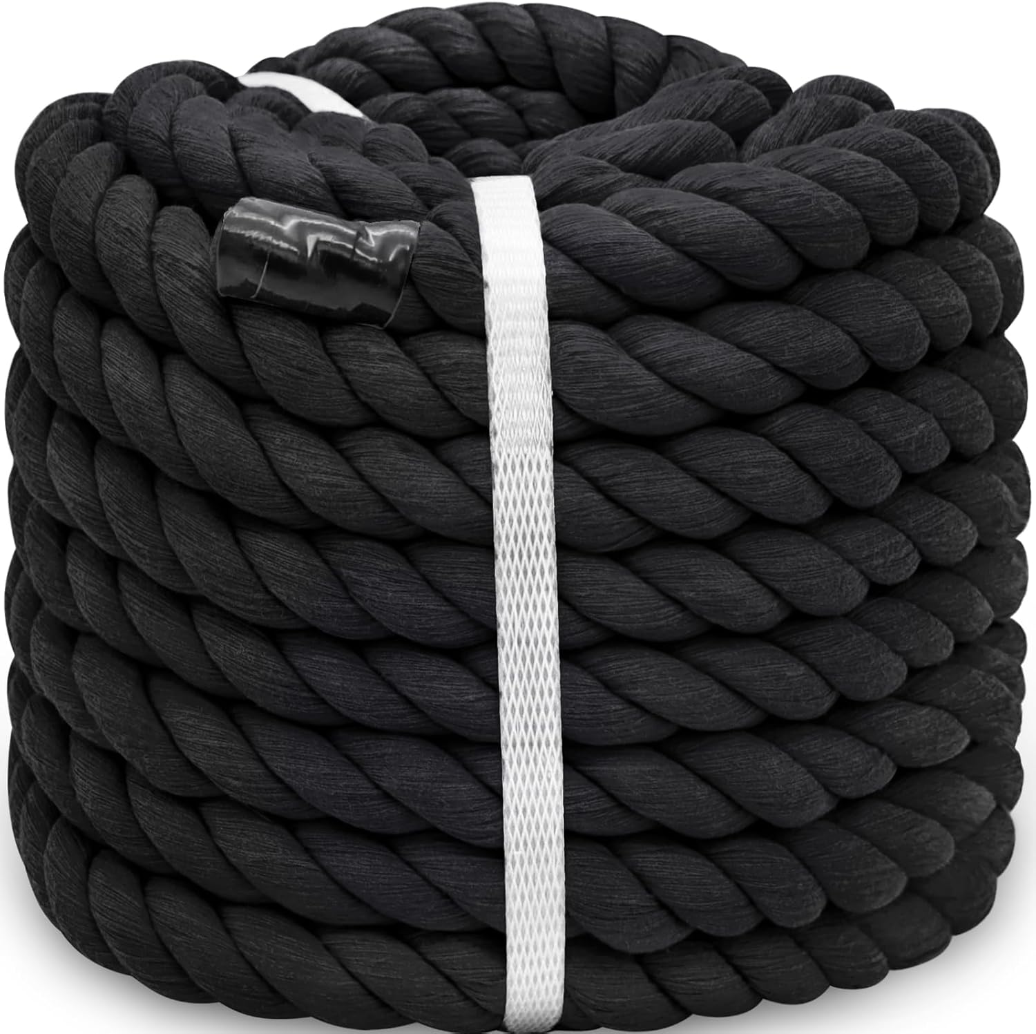Amazon.com: BONSINY Black Cotton Rope 1 inch x 50 feet - Twisted Strong ...